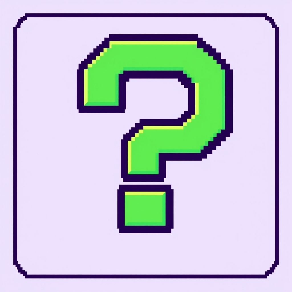 Charming Retro Pixel Art Question Mark