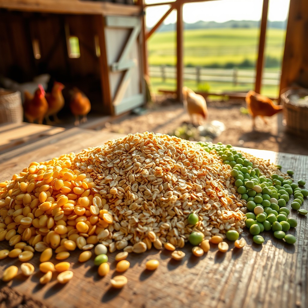Wholesome Poultry Nutrition: A Vibrant Feed Display