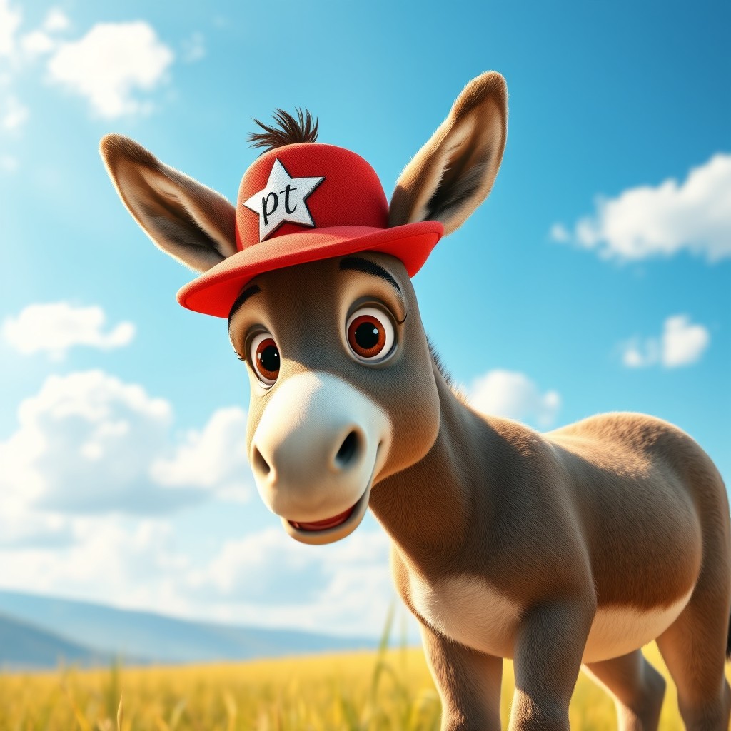 Charming Pixar-Style Donkey in Brazilian Countryside