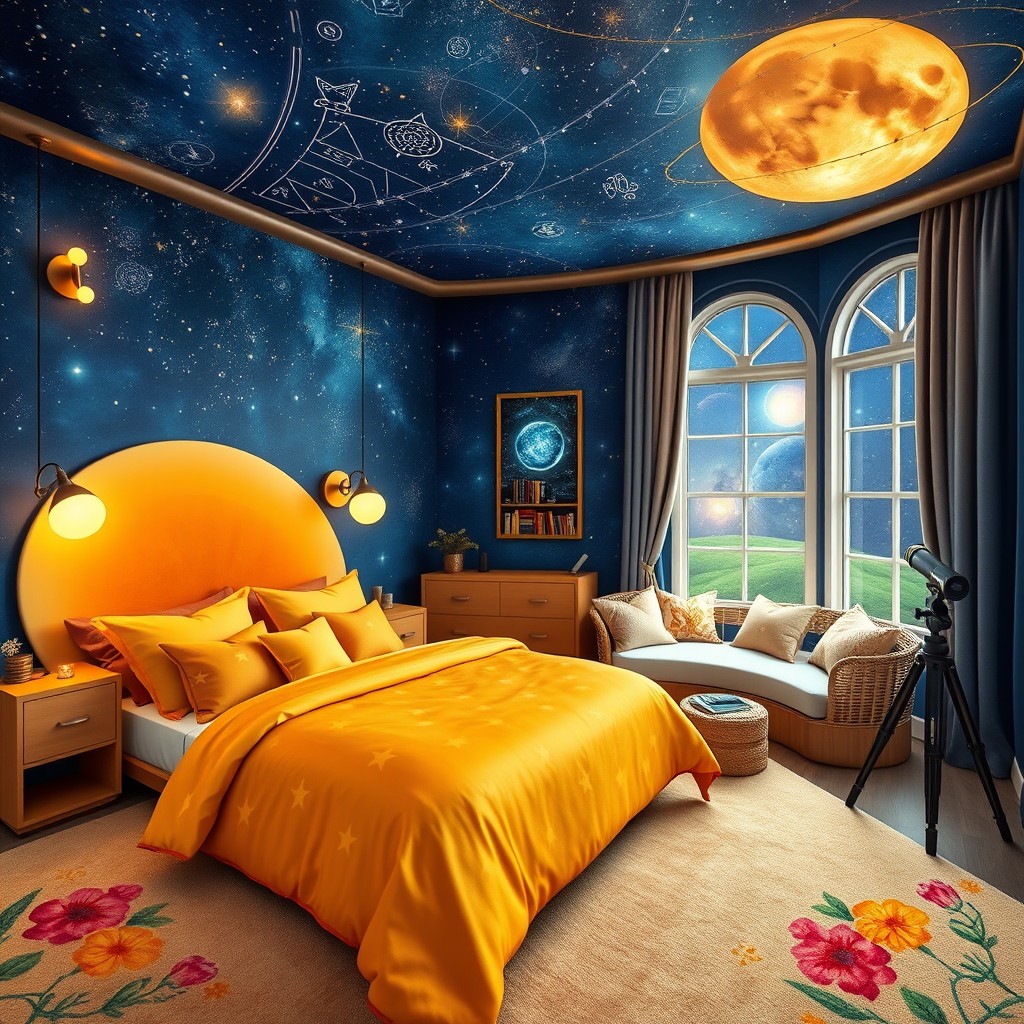Celestial Dream Bedroom Design for August Birthdays