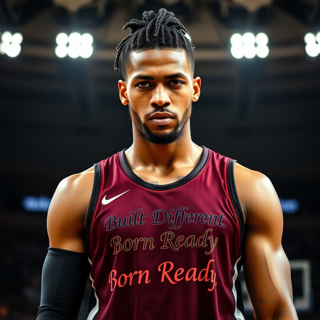 Intense Basketball Moment: African-American Player in Action