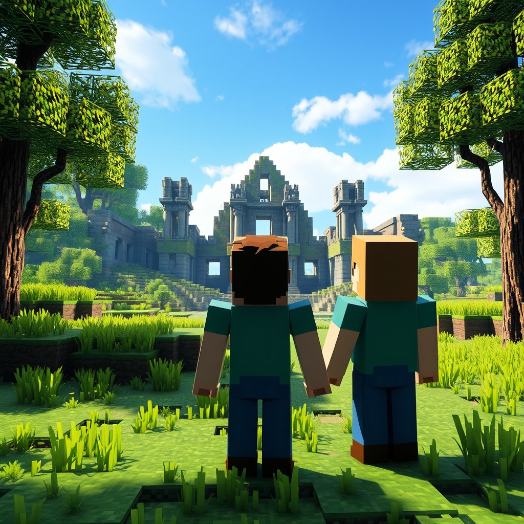 Explore a Cinematic 3D Minecraft Adventure with Steve