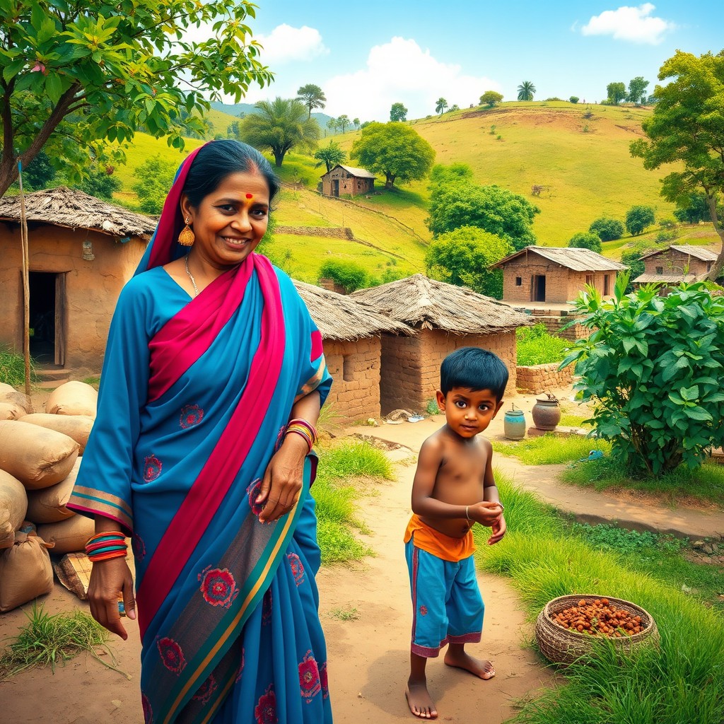 Charming Rural Life: A Vibrant Marathi Village Scene