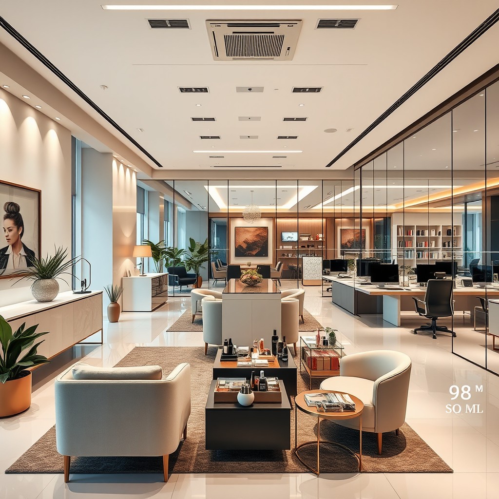 Luxurious Cosmetics Company Office Design – 98 Sq M of Elegance