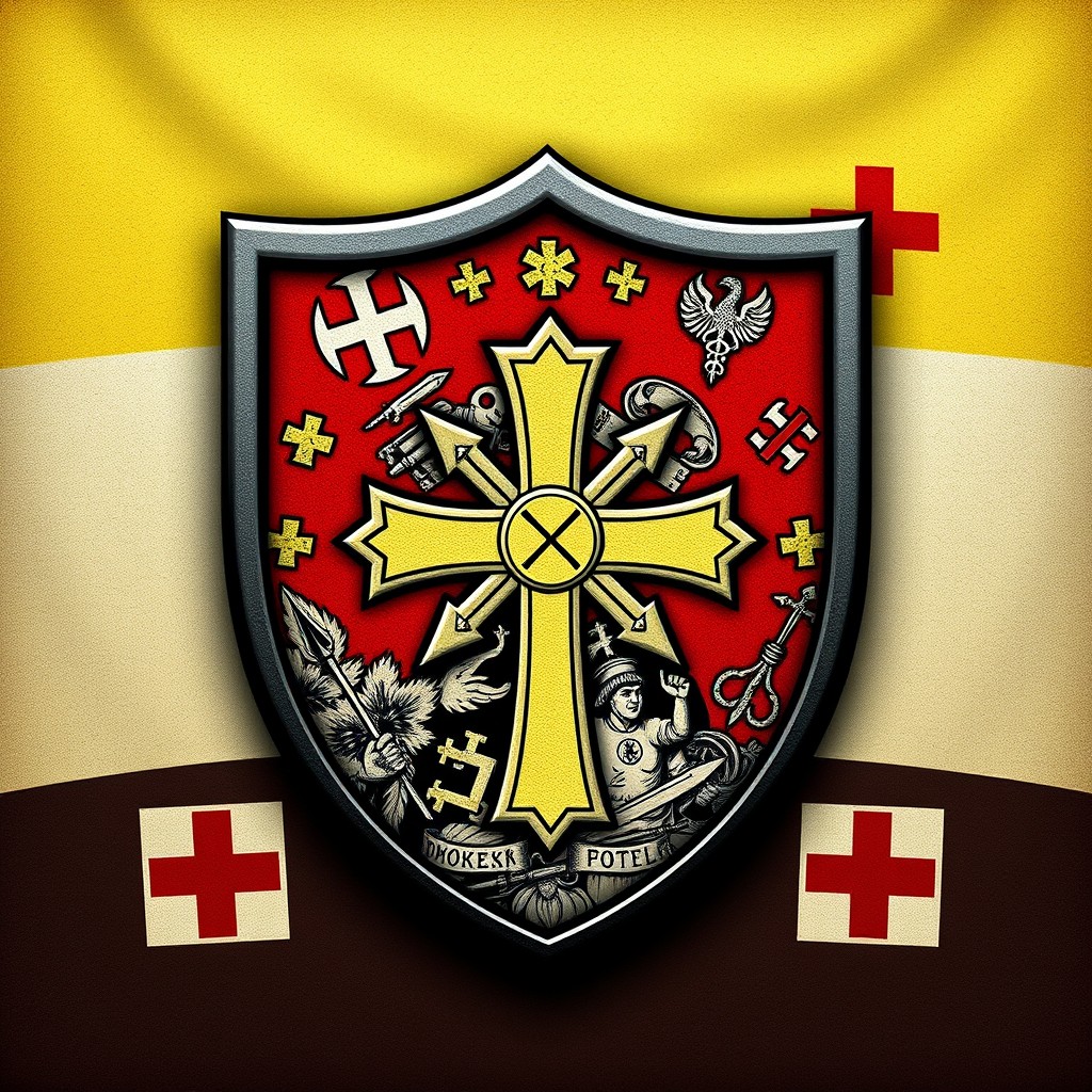 Historical German Shield Design with Knights Hospitaller Cross and ...
