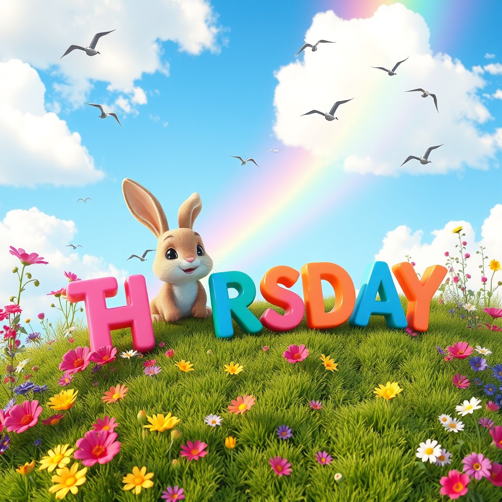 Vibrant 3D Illustration of a Cheerful Thursday