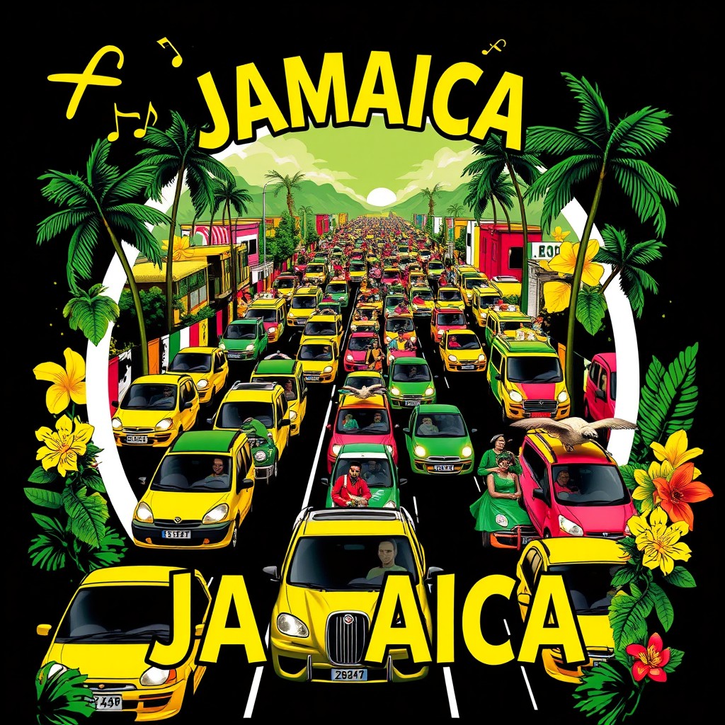 Vibrant Jamaica T-Shirt Design Capturing Cultural Essence