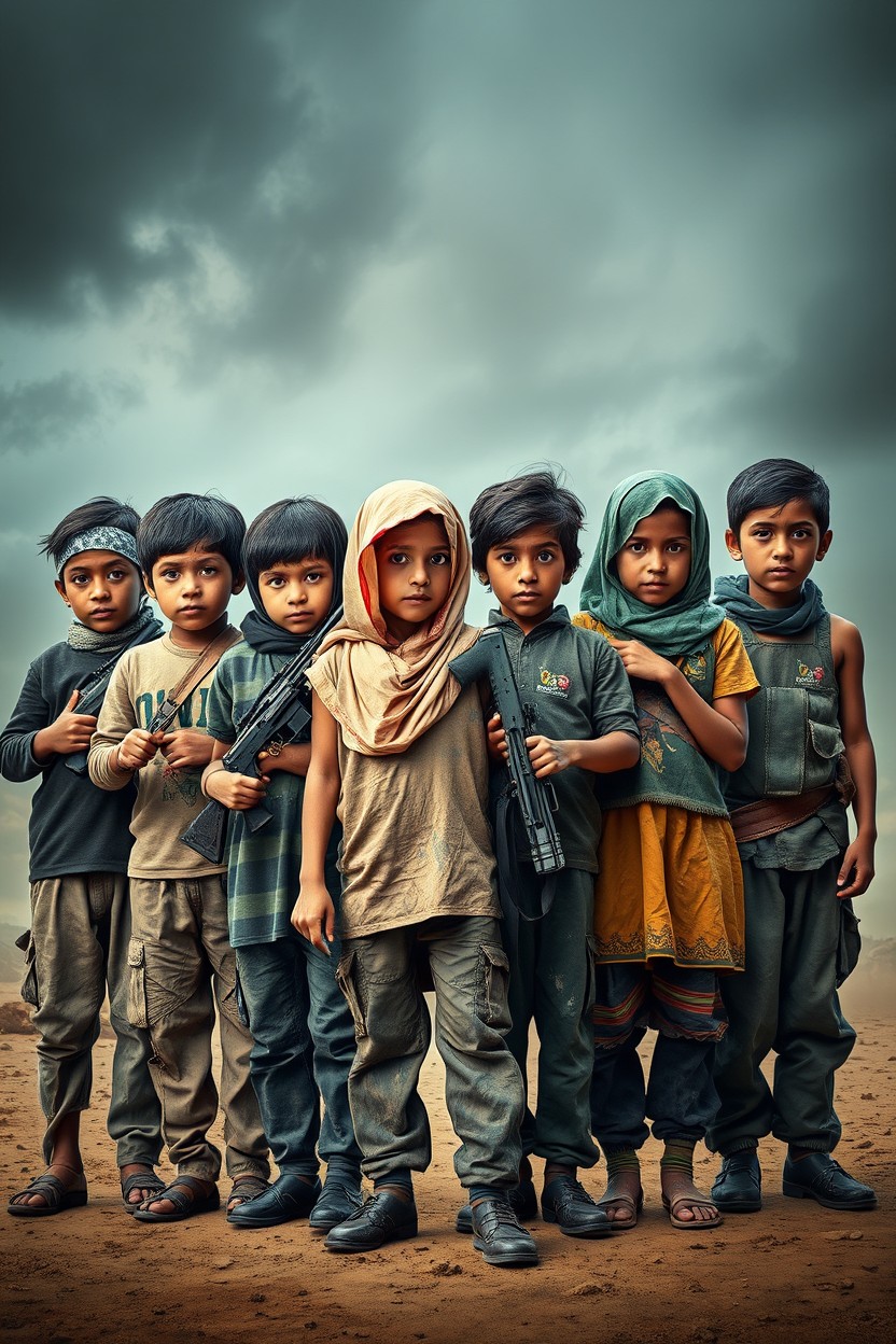 Resilient Youth: An Artistic Portrayal of Strength and Survival