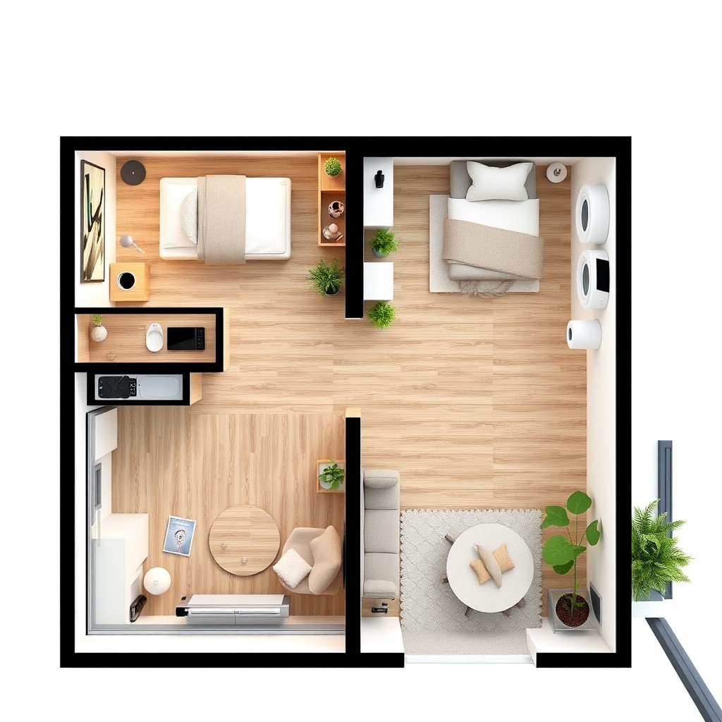 Cozy Interior Design for a 39 Square Meter Apartment