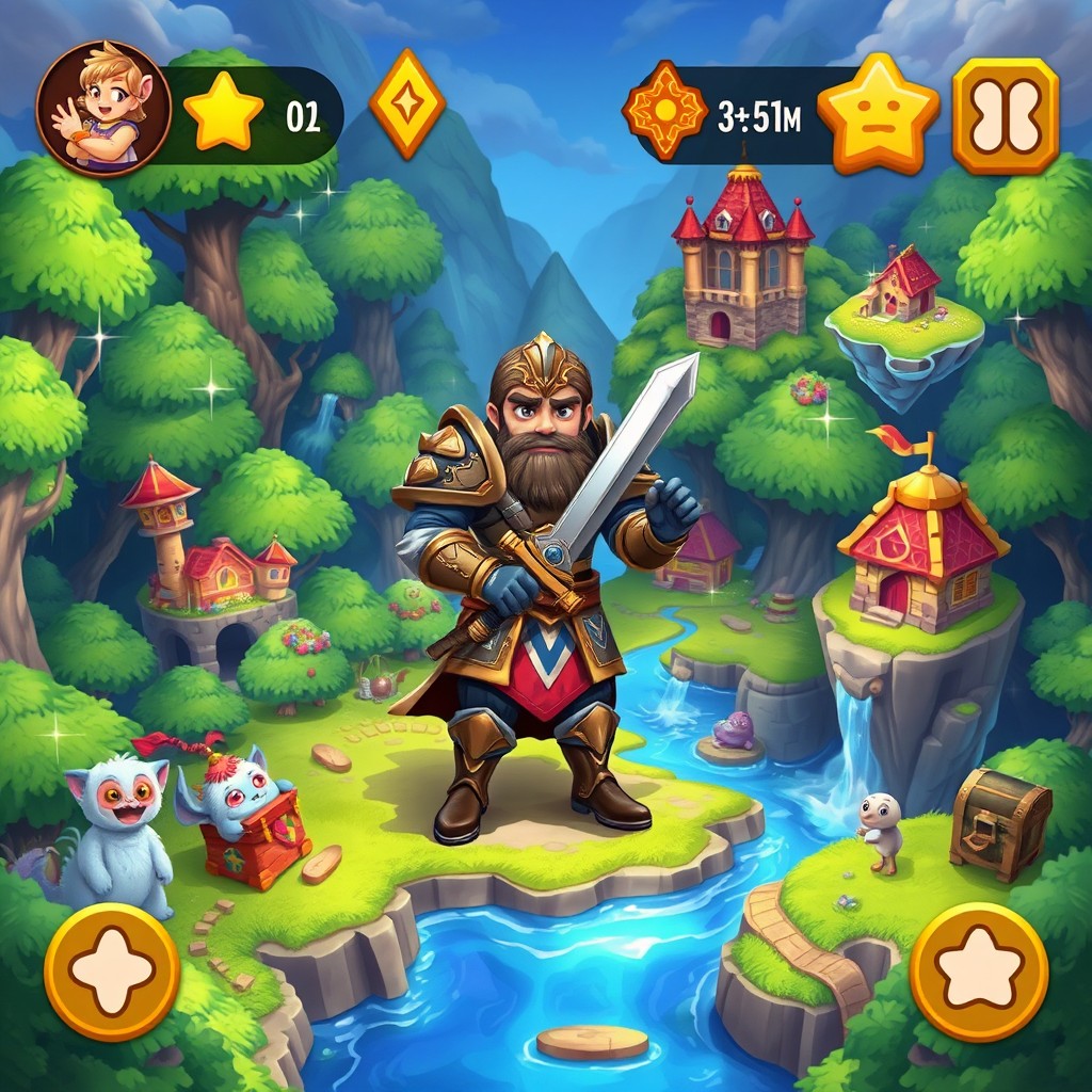 Explore a Vibrant Fantasy Mobile Game Interface