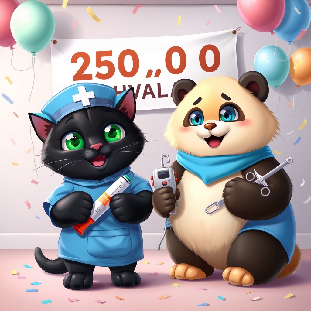 Caring Cat Nurse: A Charming Feline Scene