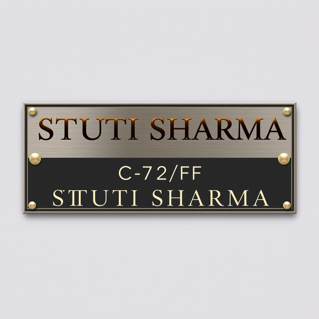 Elegant Name Plate Design for Stuti Sharma