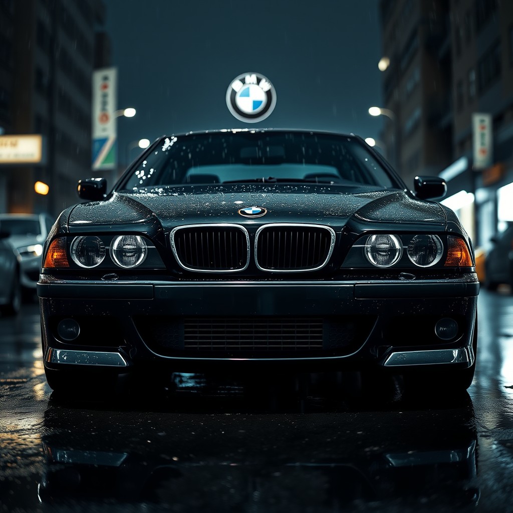 BMW M5 E39: Captivating Rainy Night Imagery