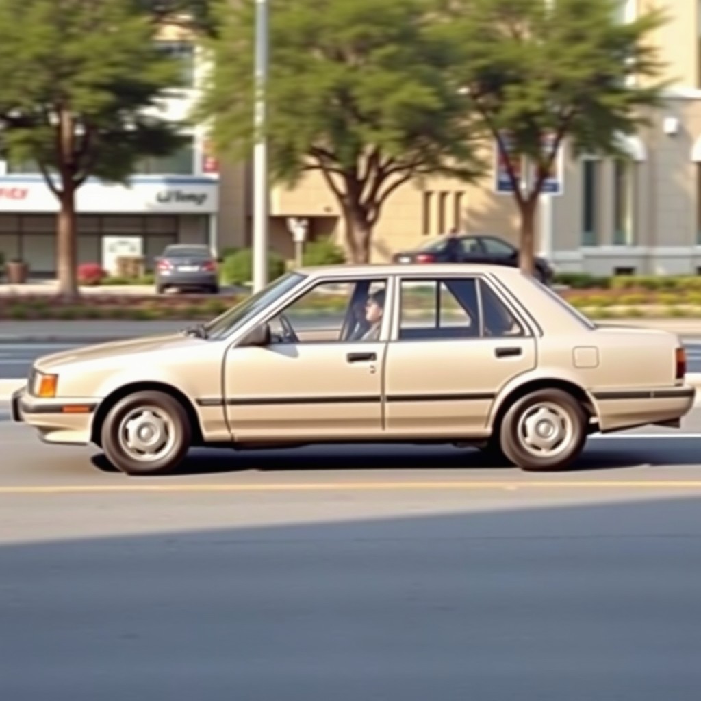 Classic 90s Sedan Car Design in Urban Setting