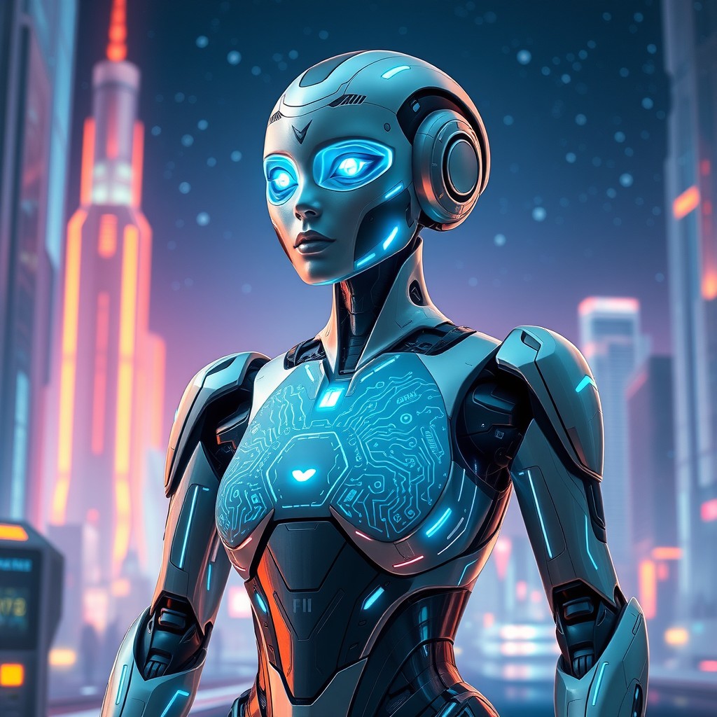 Futuristic Femoby Robot: Elegance Meets Advanced AI
