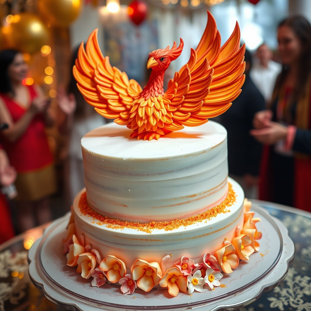 Stunning Phoenix Cake: Fiery Design for Celebrations
