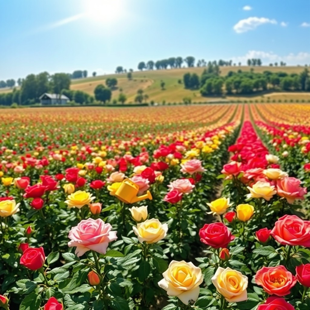 Explore the Vibrant Beauty of a Rose Farm in Full Bloom