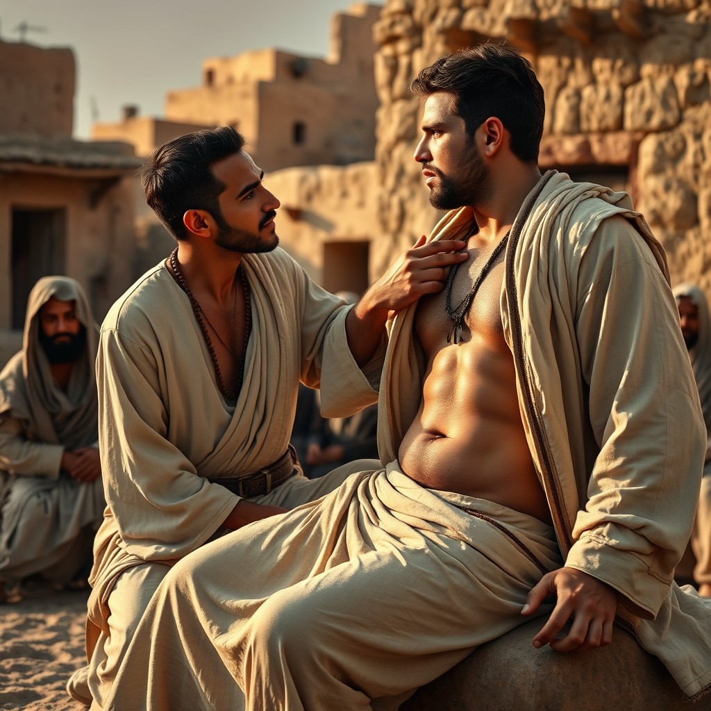 Hyper-Realistic Medieval Arabian Scene: Intimacy and Observation