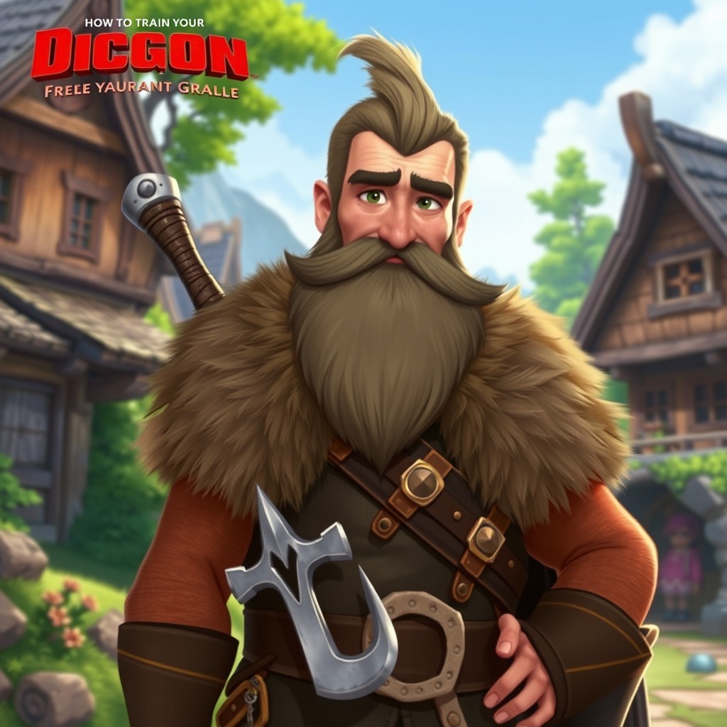 Vibrant Character Design of Hiccup's Father from How to Train Your Dragon