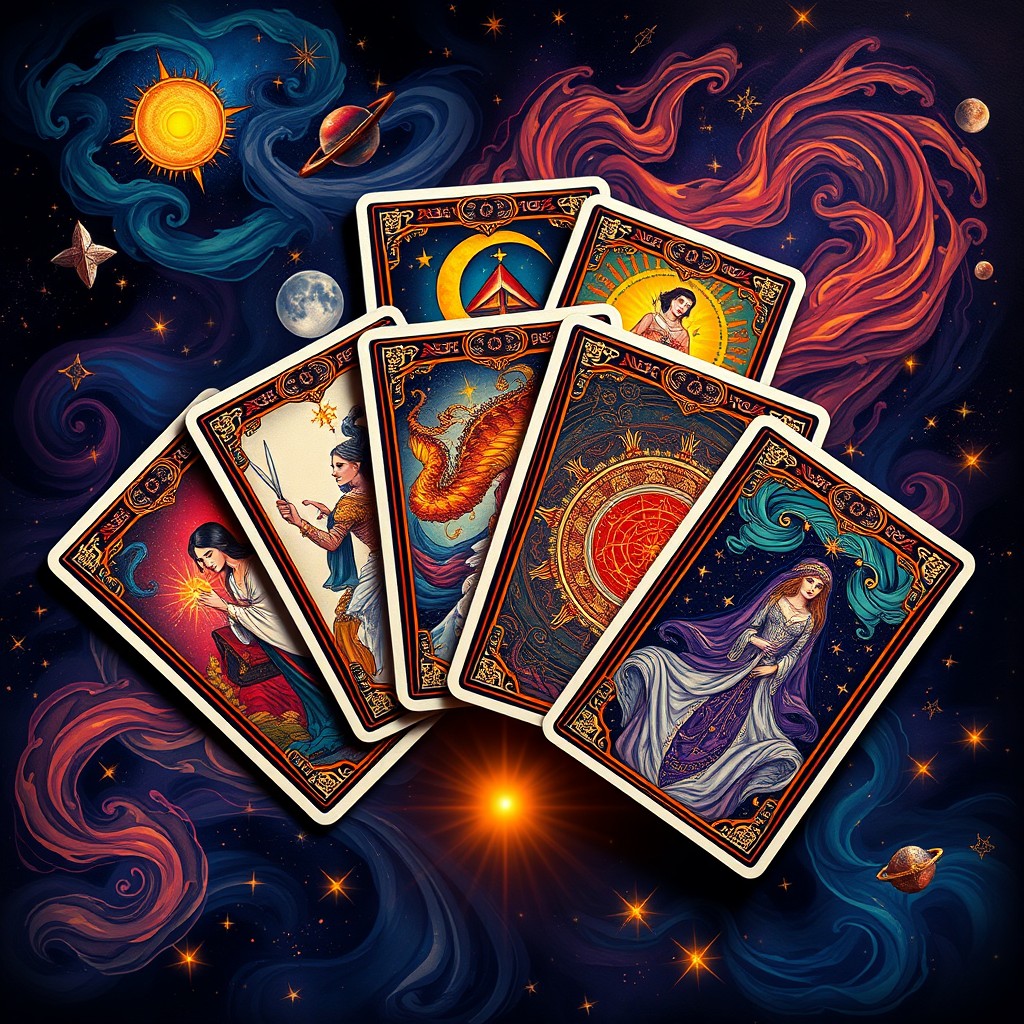 Enchanting Tarot Card Illustrations | Vibrant Artwork & Mystical Designs