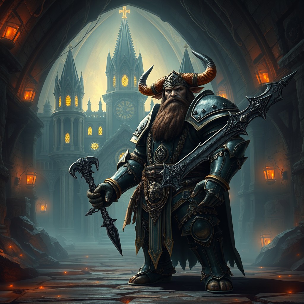 Epic Eldritch Knight: A Stalwart Ox Folk in the Underground City