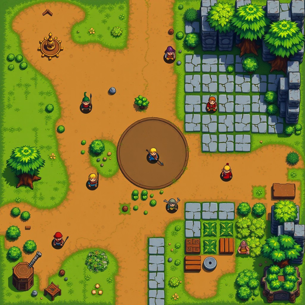 Top-Down Pixel Art Base for Fantasy Games | Idyllic