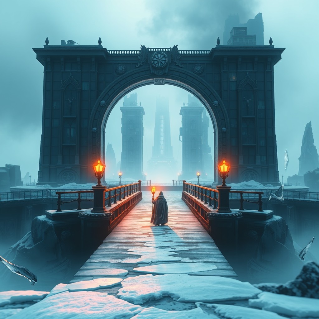 Post-Apocalyptic Fantasy City: A Glimpse into the Icy Wasteland