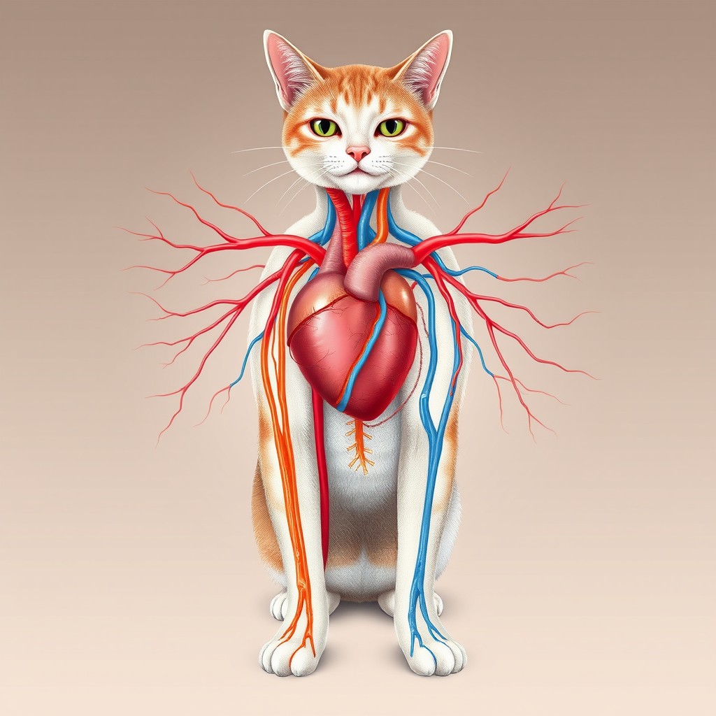 Detailed Illustration of a Cat's Circulatory System | Idyllic