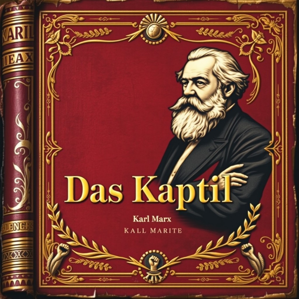Artistic Interpretation of 'Das Kapital' Book Cover by Karl Marx