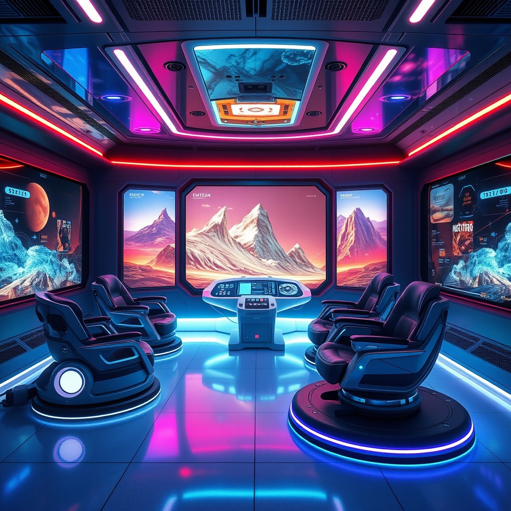 Explore a Futuristic Simulator Room: AI-Generated Visuals