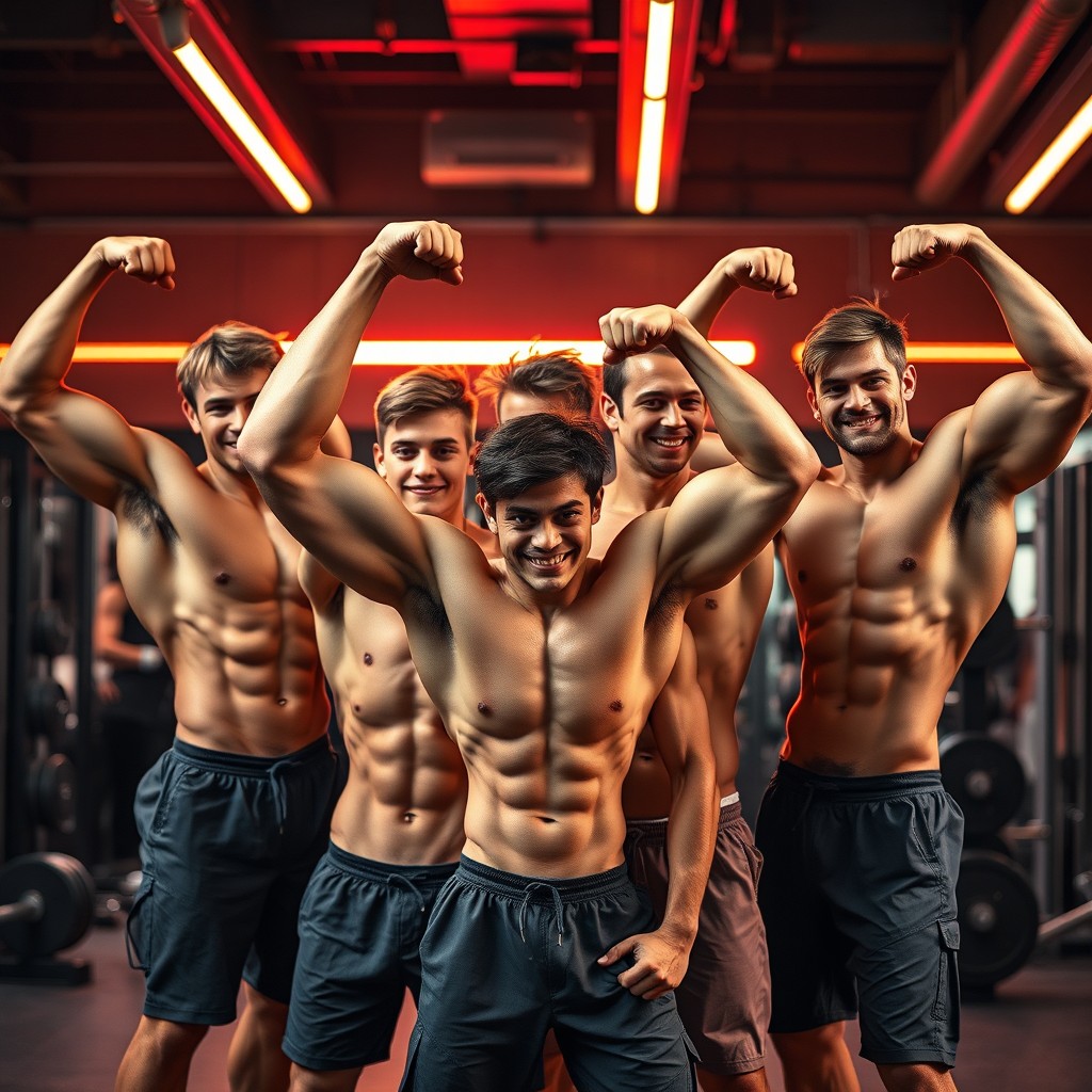 Dynamic Fitness Showcase: Teen Bodybuilders in Action