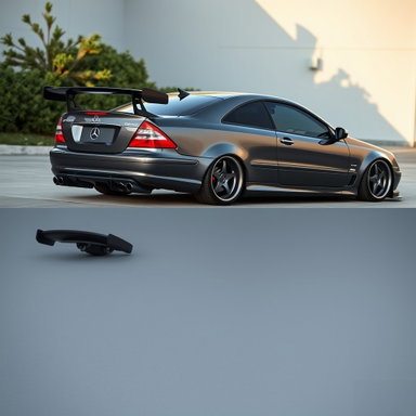 Customized Mercedes CLK W208: Aggressive Dark Gray Stance
