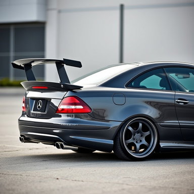 Customized Mercedes CLK W208: Aggressive Dark Gray Stance