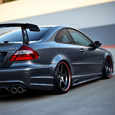 Customized Mercedes CLK W208: Aggressive Dark Gray Stance