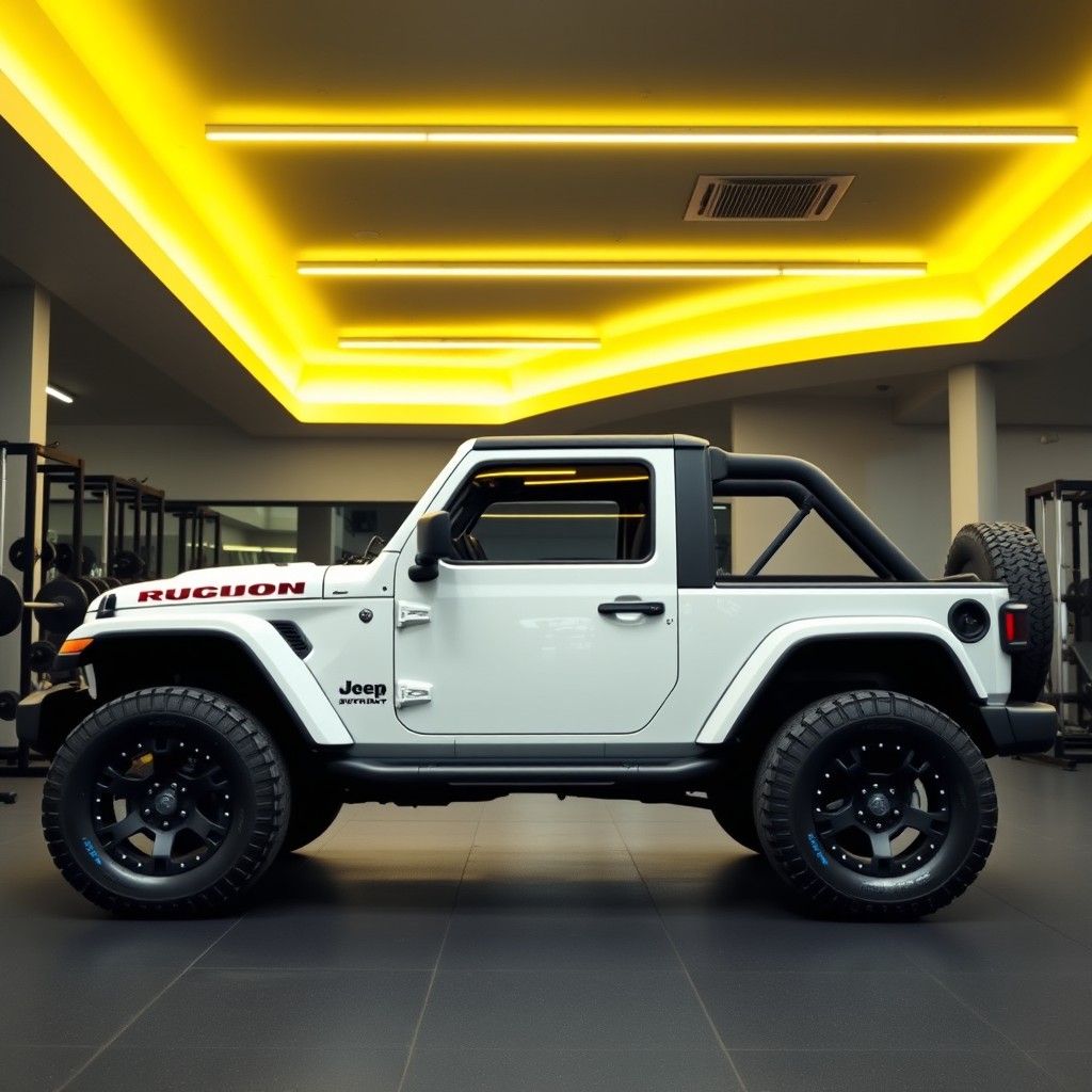 Unleash Adventure: Jeep Rubicon in a Modern Gym