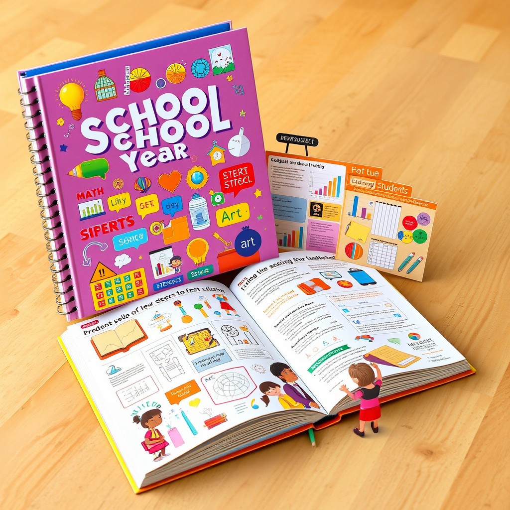 Vibrant School Book: A Collage of Learning Subjects