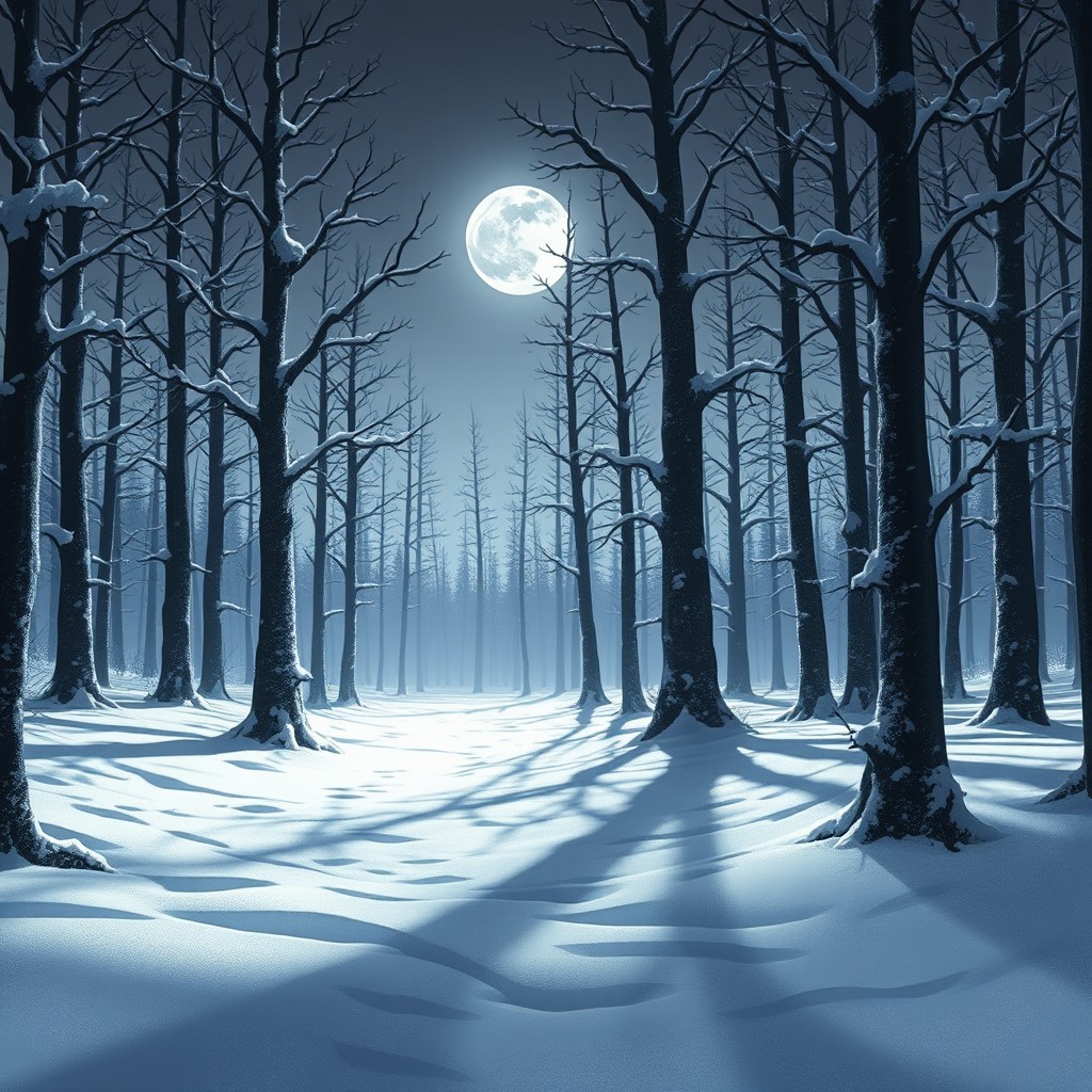 Haunting Animated Snow Forest - Eerie Winter Atmosphere