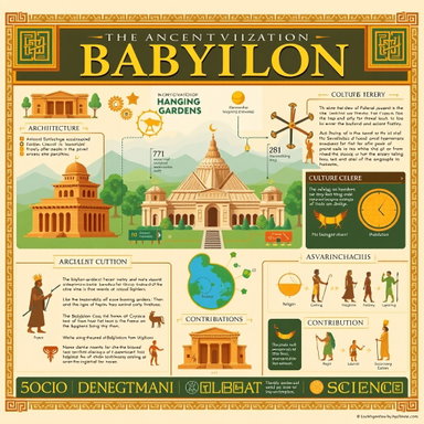 Discover the Grandeur of Ancient Babylon: A Stunning Infographic
