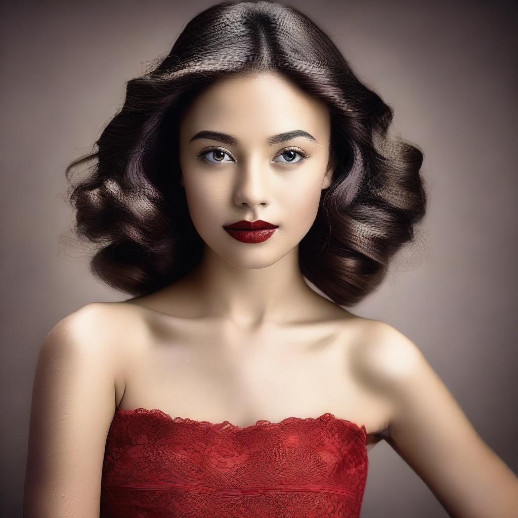 Elegance Personified: Poised Actress in Chic Modern Dress